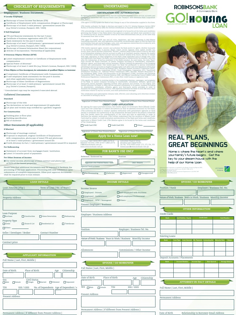 (FILLABLE) Home Loan Application Form 2020 | PDF | Banks | Identity ...