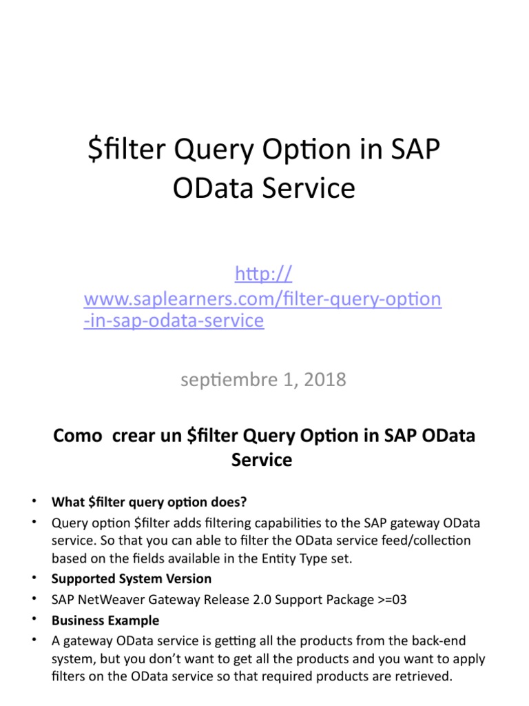 $filter Query Option in SAP OData Service | PDF | Computer Engineering ...