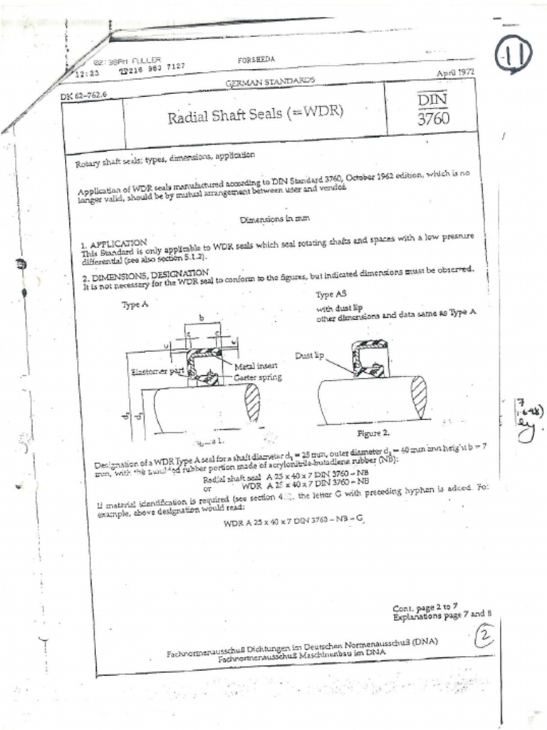 Din 3760 Radial Shaft Seals | PDF