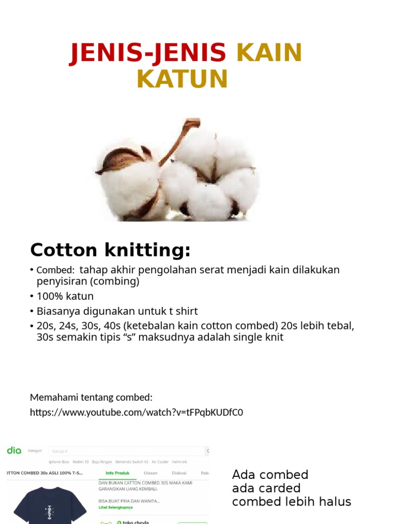 Jenis-Jenis Kain Katun | PDF | Griya & Taman