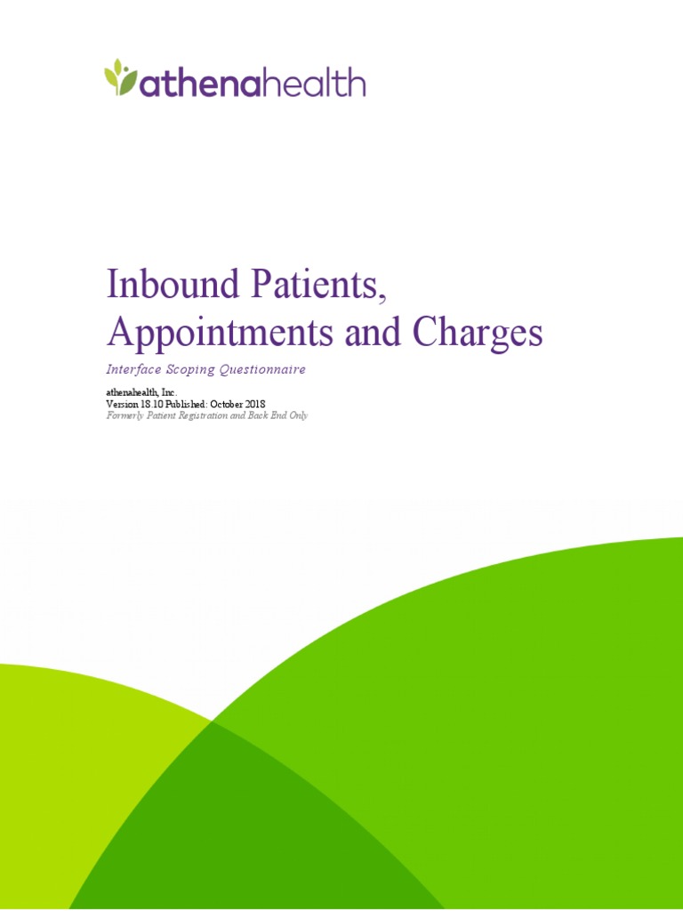 Inbound Patients, Appointments and Charges: Interface Scoping ...