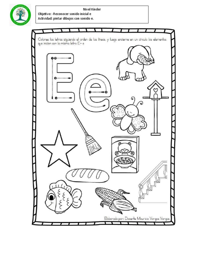 Actividades De La Letra E Descarga Aquí Actividades Con La Letra L