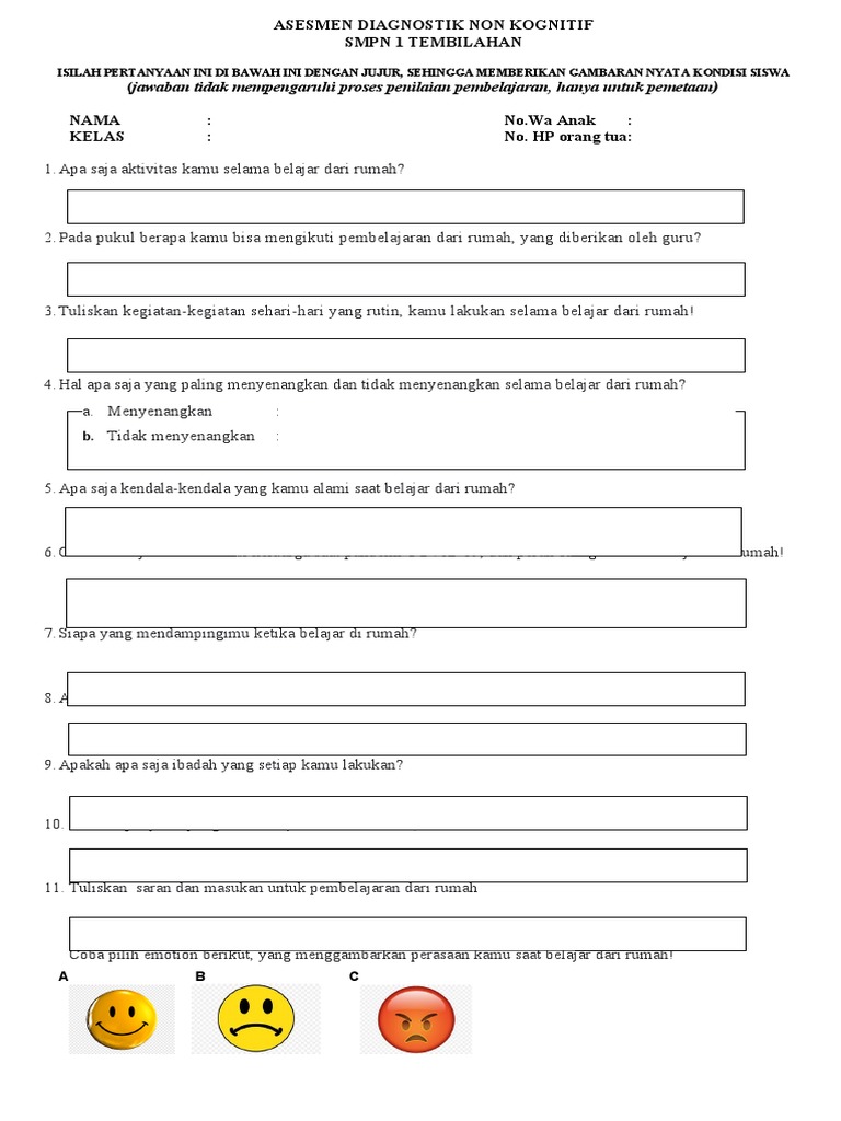 Asesmen Diagnostik Non Kognitif | PDF
