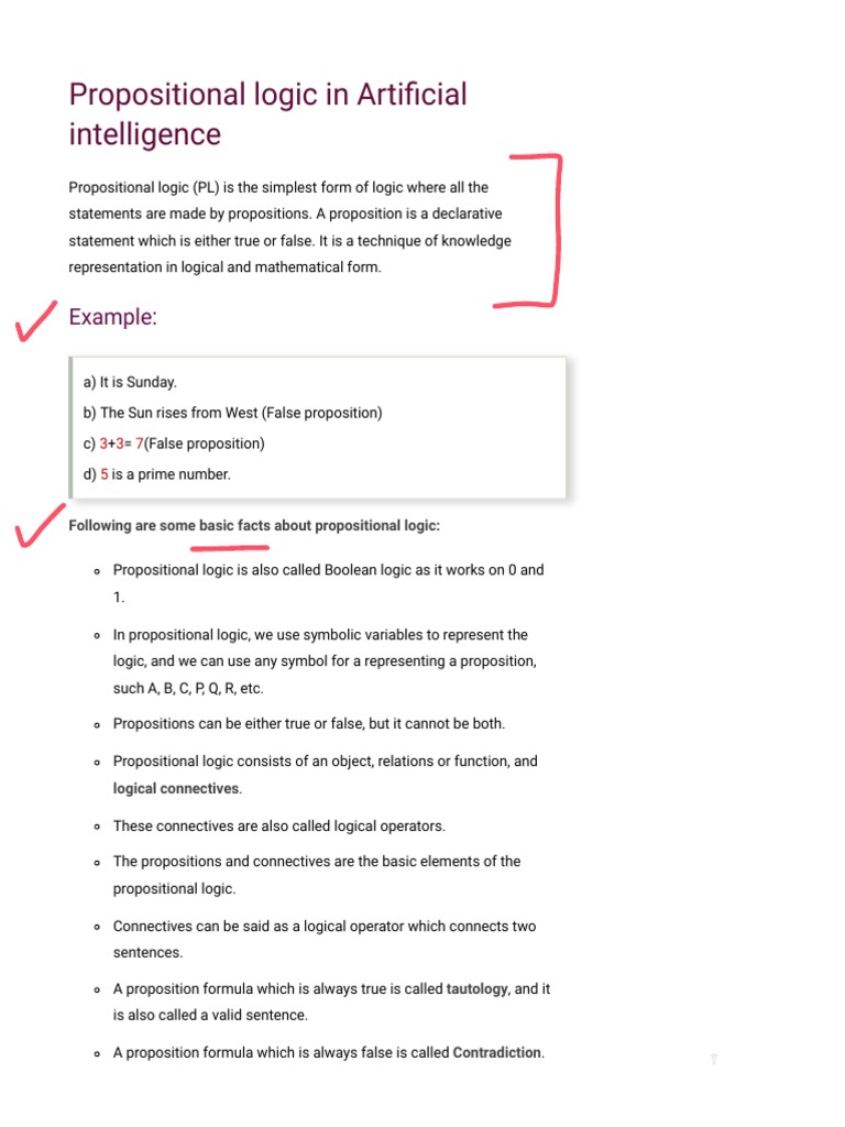 Propositional Logic in Artificial Intelligence | PDF | Proposition | Logic