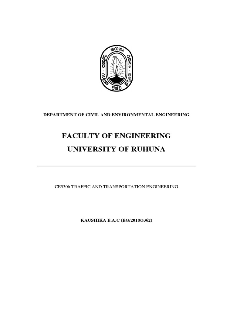 Faculty of Engineering University of Ruhuna | PDF | Transport ...