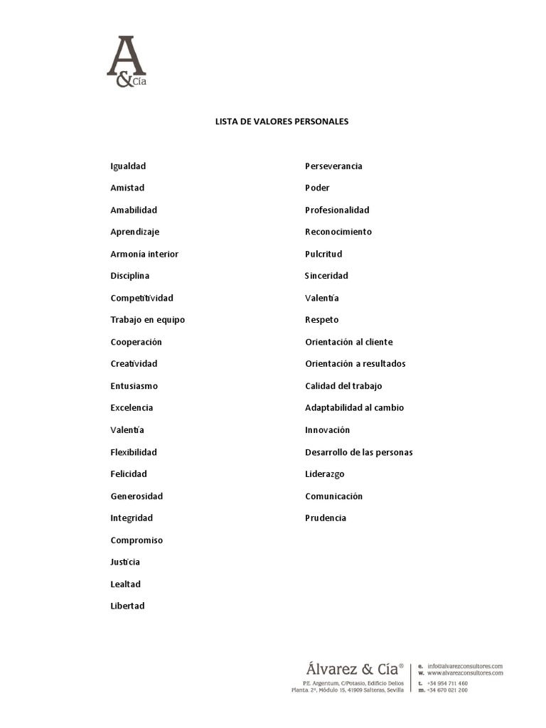 Reflexiona sobre tus valores personales | PDF