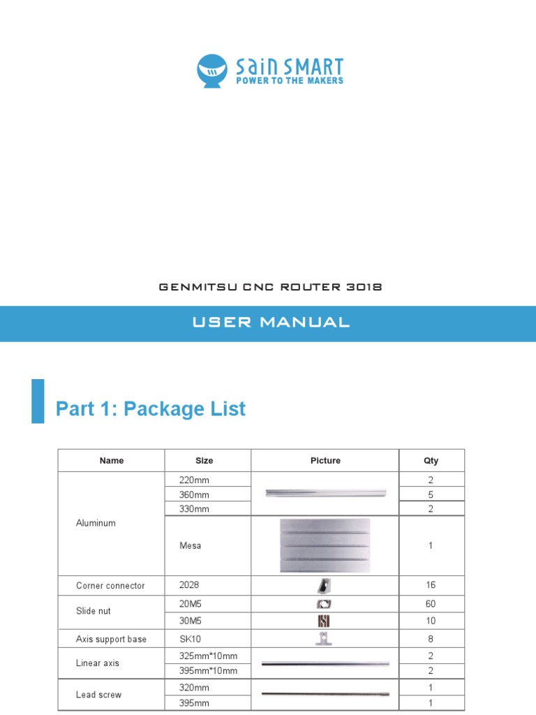 SainSmart Genmitsu CNC Router 3018-User Manual | PDF | Numerical ...