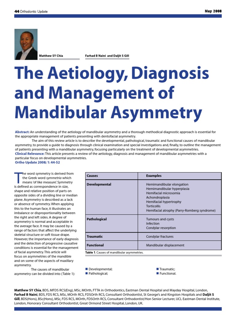 Mandibular Asymmetry: Causes & Management | PDF | Orthodontics | Ct Scan