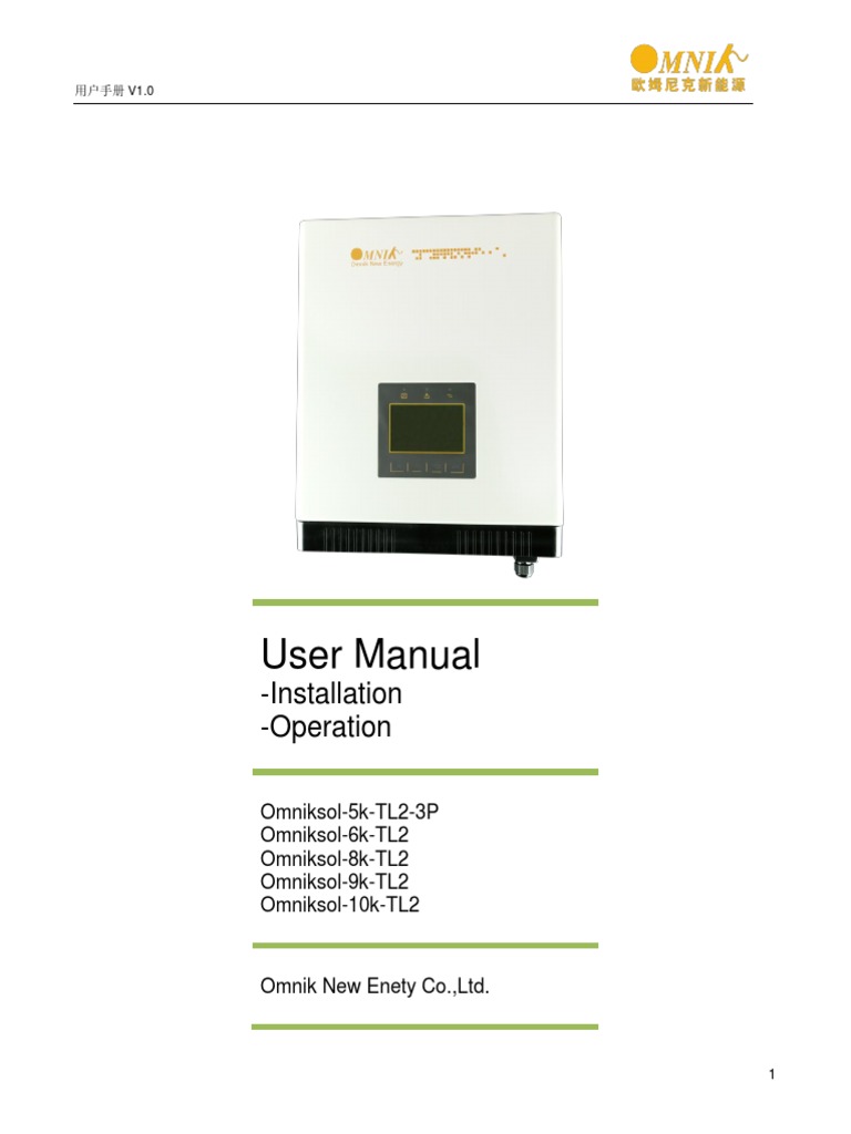 Gebruikershandleiding - Omnik - 5 0k3P-6 0k-8 0k-9 0k-10 0k - TL2 | PDF ...