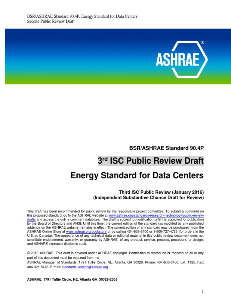Energy Standard For Data Centers | PDF | Data Center | Electrical ...