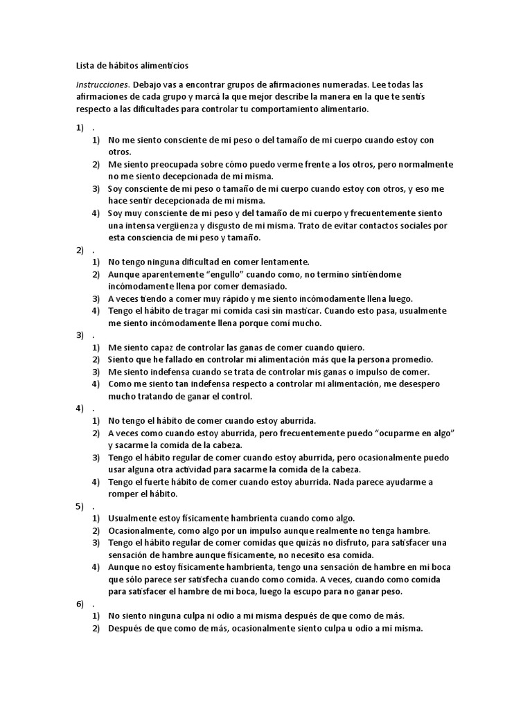 BES Binge Eating Scale | PDF