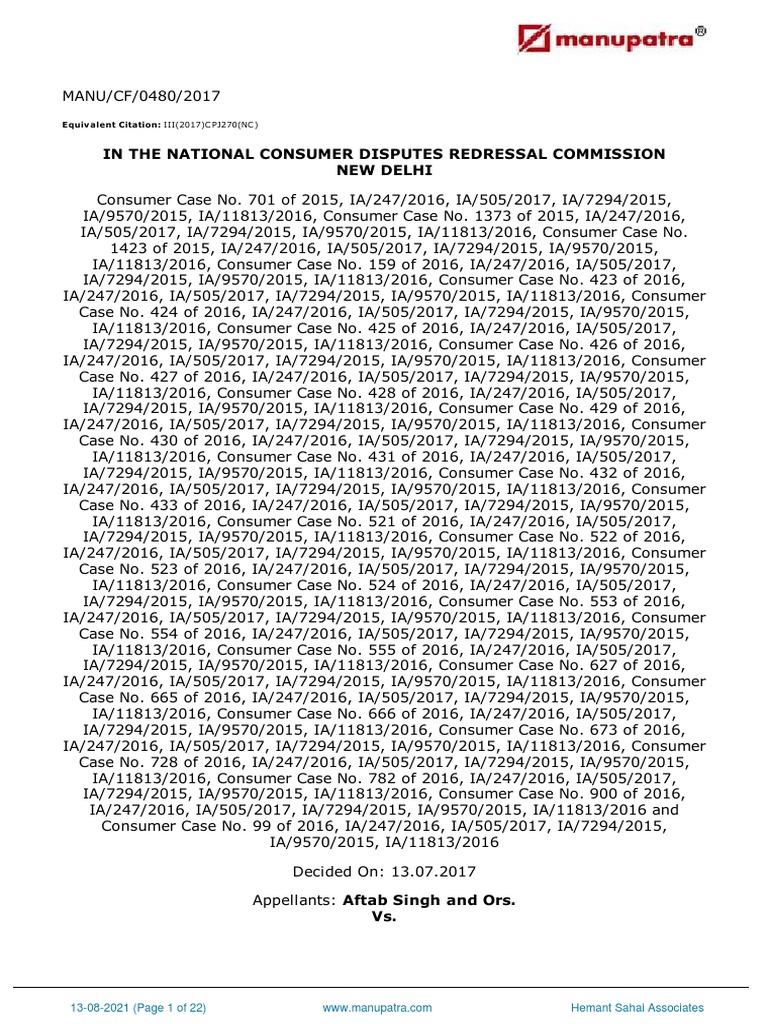 In The National Consumer Disputes Redressal Commission New Delhi | PDF ...
