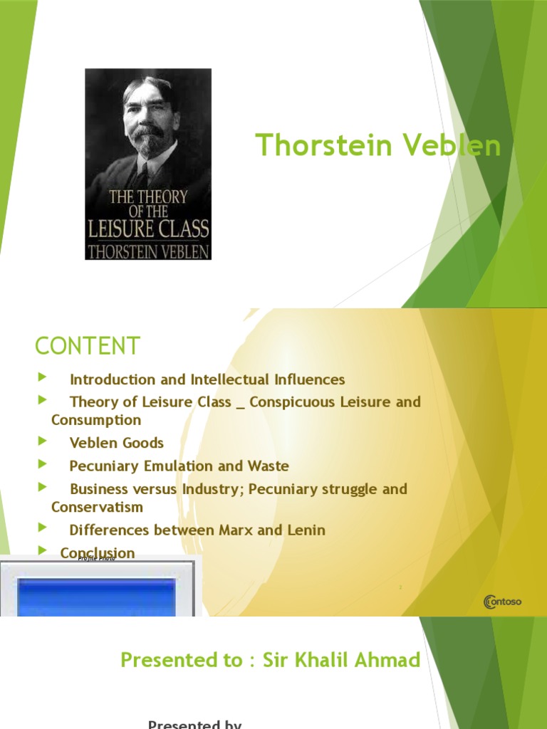 Thorstein Veblen Social Thought | PDF | The Theory Of The Leisure Class ...
