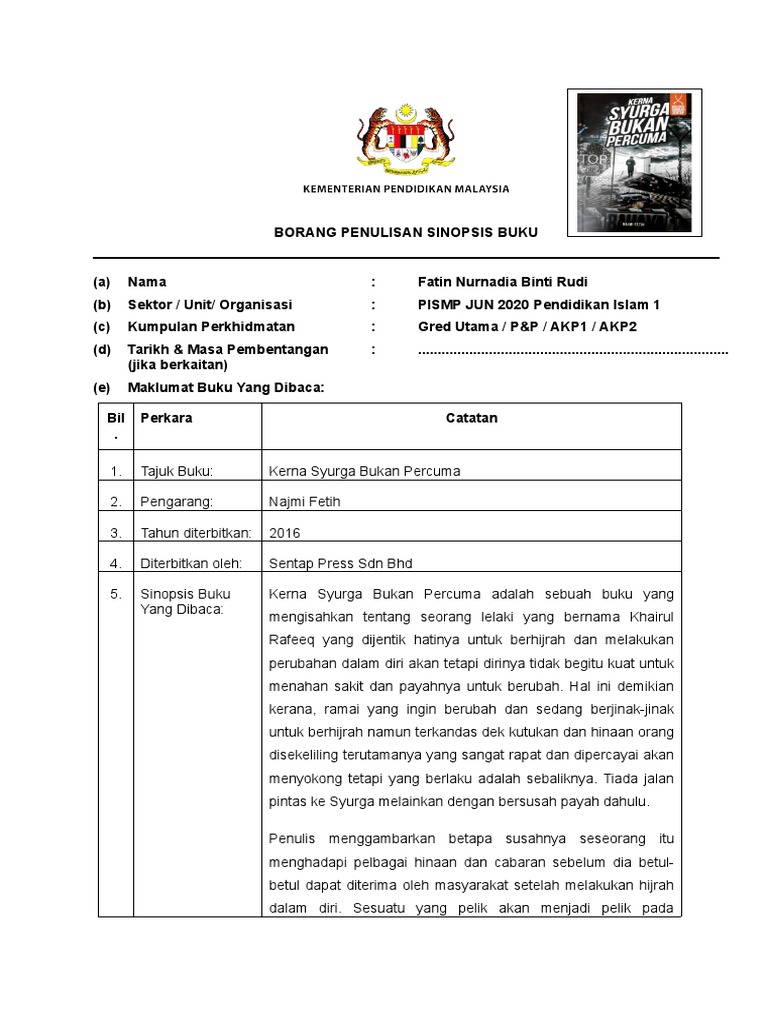 Borang Sinopsis Buku | PDF