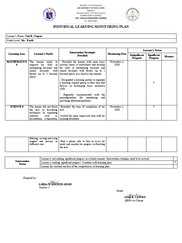 ILMP Warren q1 | PDF | Educational Psychology | Communication