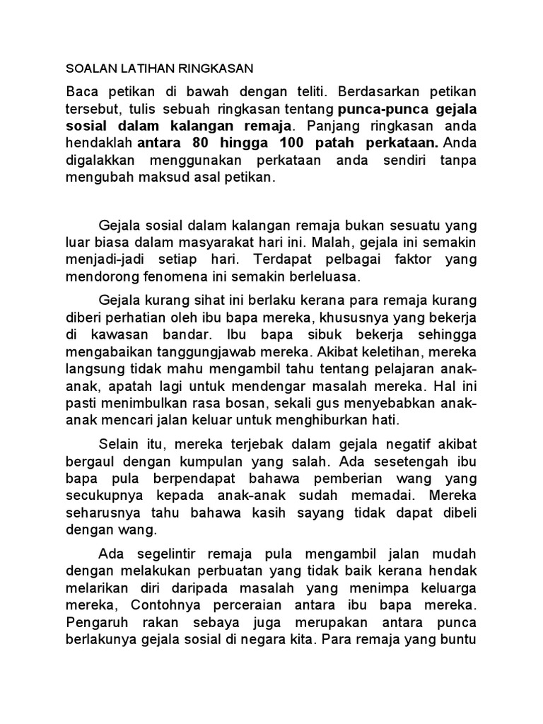 Soalan Latihan Ringkasan Dan Ulasan | PDF