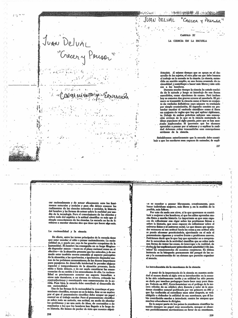 Juan Delval Crecer y Pensar | PDF