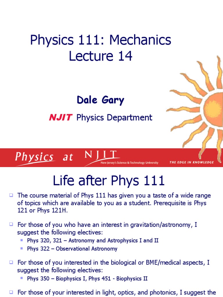 Phys111 Lecture14 | PDF | Acceleration | Force