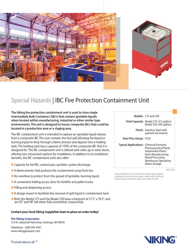IBC Fire Protection Containment Unit: Special Hazards | PDF
