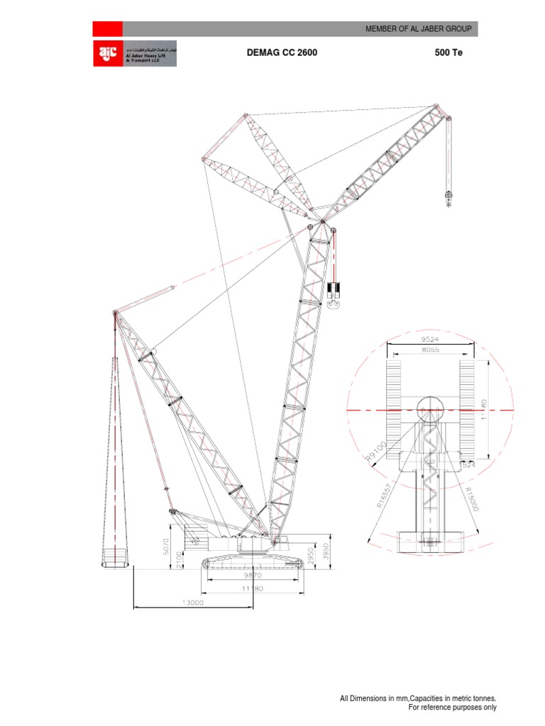 Demag CC 2600 500 Te: Member of Al Jaber Group | PDF | Metrology | Metre