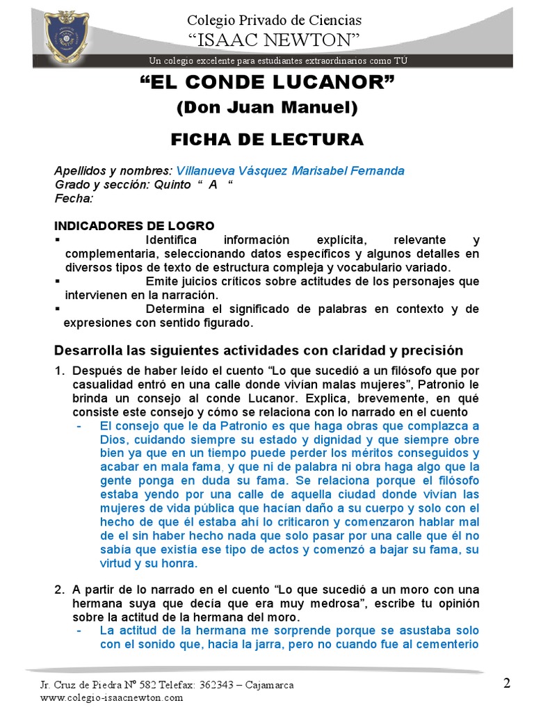 El Conde Lucanor (Ficha de Lectura) 11 | PDF | Pecado