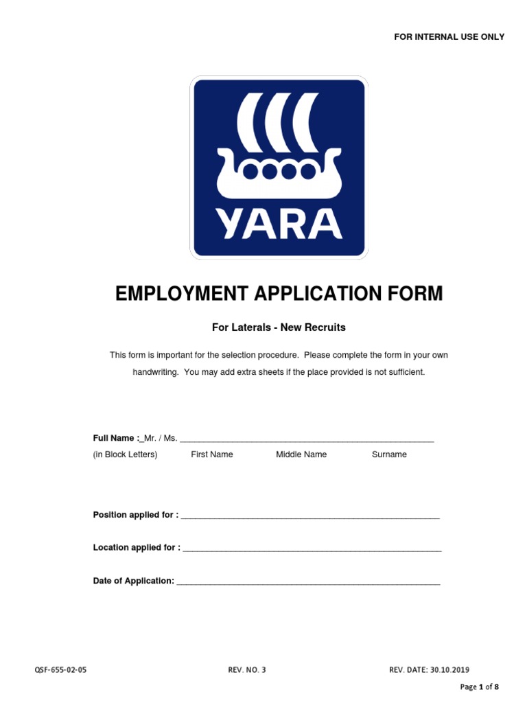 Lateral Hire Application Form | PDF | Salary | Diploma