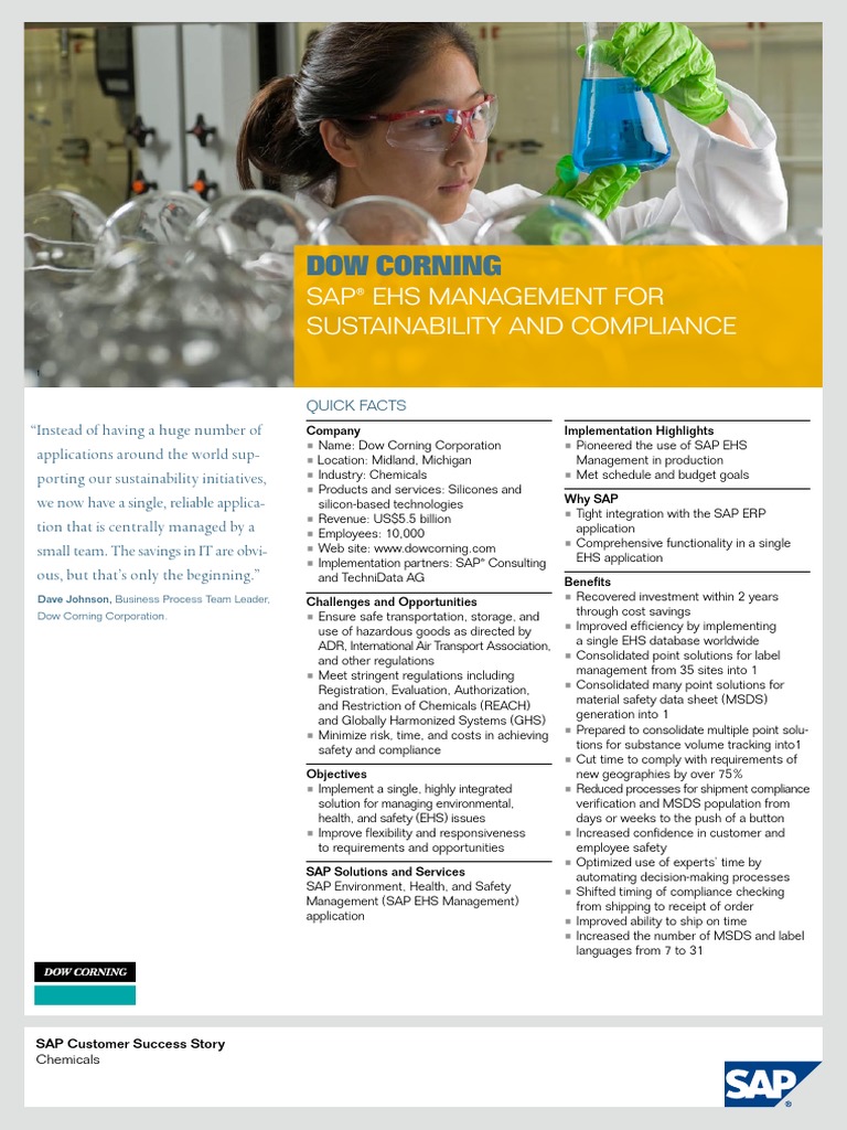 Dow Corning: Sap® Ehs Management For Sustainability and Compliance ...