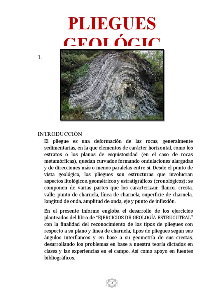 Clasificación y Tipos de Pliegues Geológicos | PDF | Geología