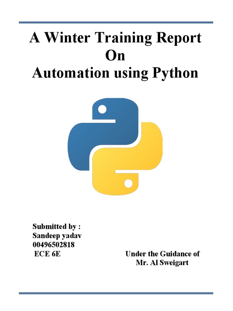 A Winter Training Report On Automation Using Python | PDF | Regular ...