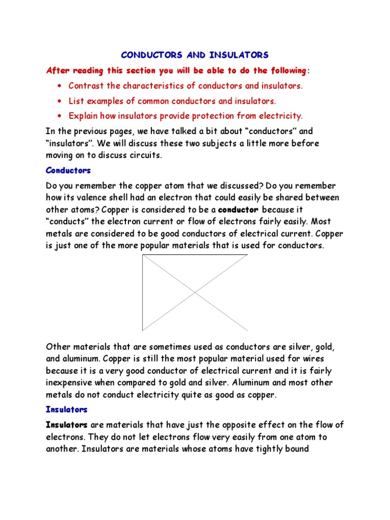 Conductors vs. Insulators Explained | PDF | Semiconductors | Electrical ...