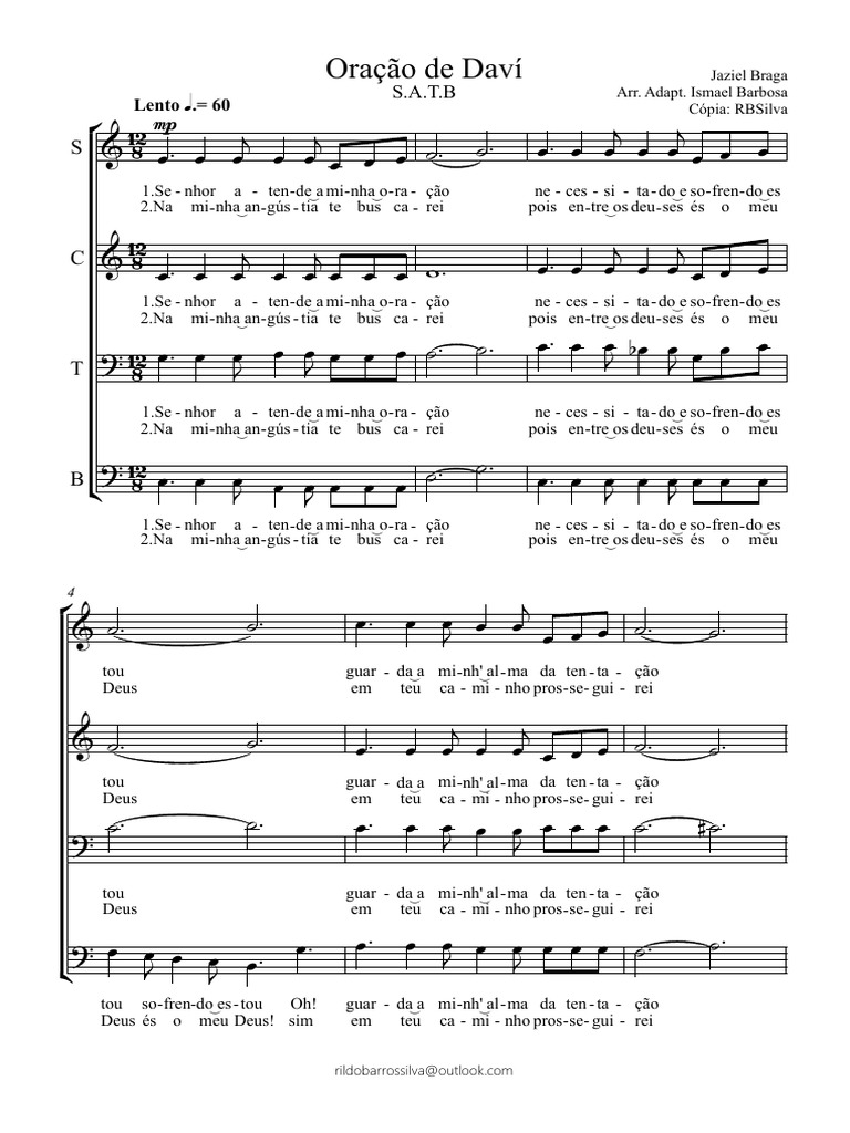 Oração de DAví - Partitura Inteira | PDF