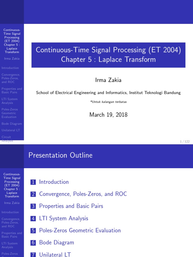 Continuous-Time Signal Processing (ET 2004) Chapter 5: Laplace ...