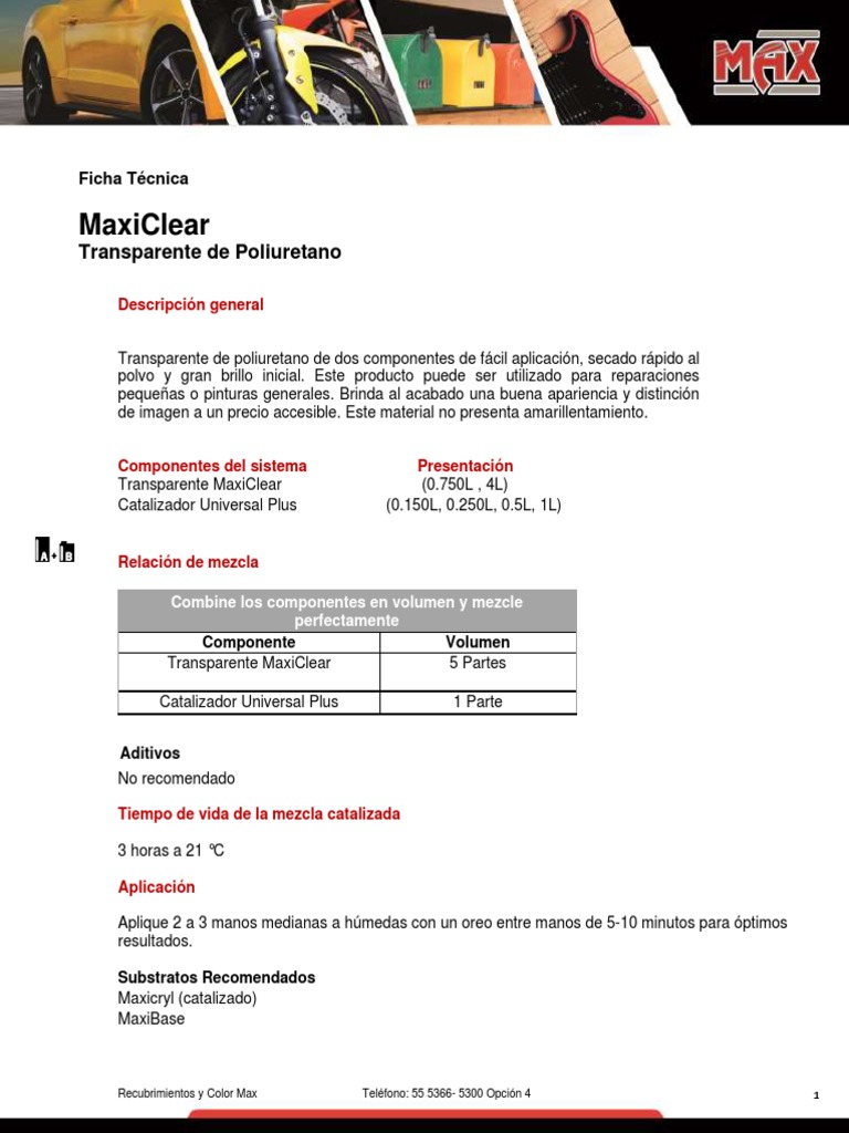 Ficha Tecnica MaxiClear | PDF | Sustancias químicas | Materiales