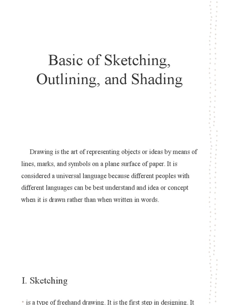 Basics of Sketching, Outlining, Shading | PDF | Drawing | Shape