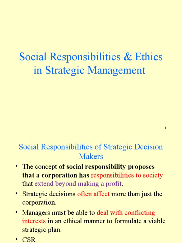 Balancing Profits and Principles: An Analysis of the Social ...