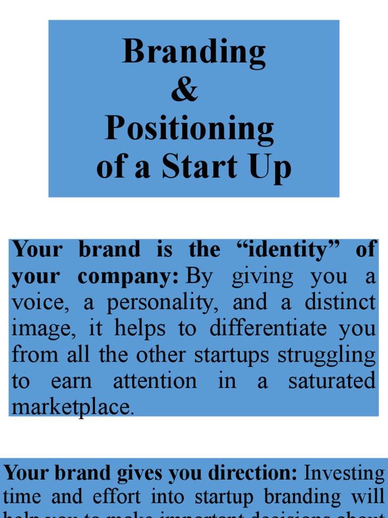 Startup Branding and Positioning Guide | PDF | Brand | Small Business ...
