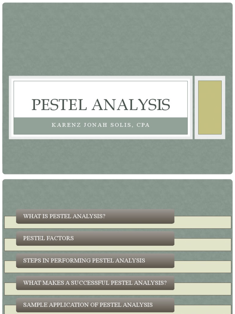 Pestel Analysis: Karenz Jonah Solis, Cpa | PDF | Swot Analysis | Business