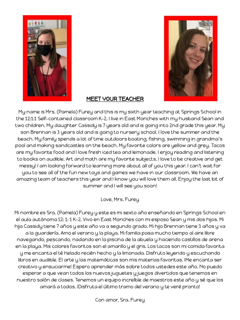Meet The Teacher | PDF | Artes del Lenguaje y Comunicación