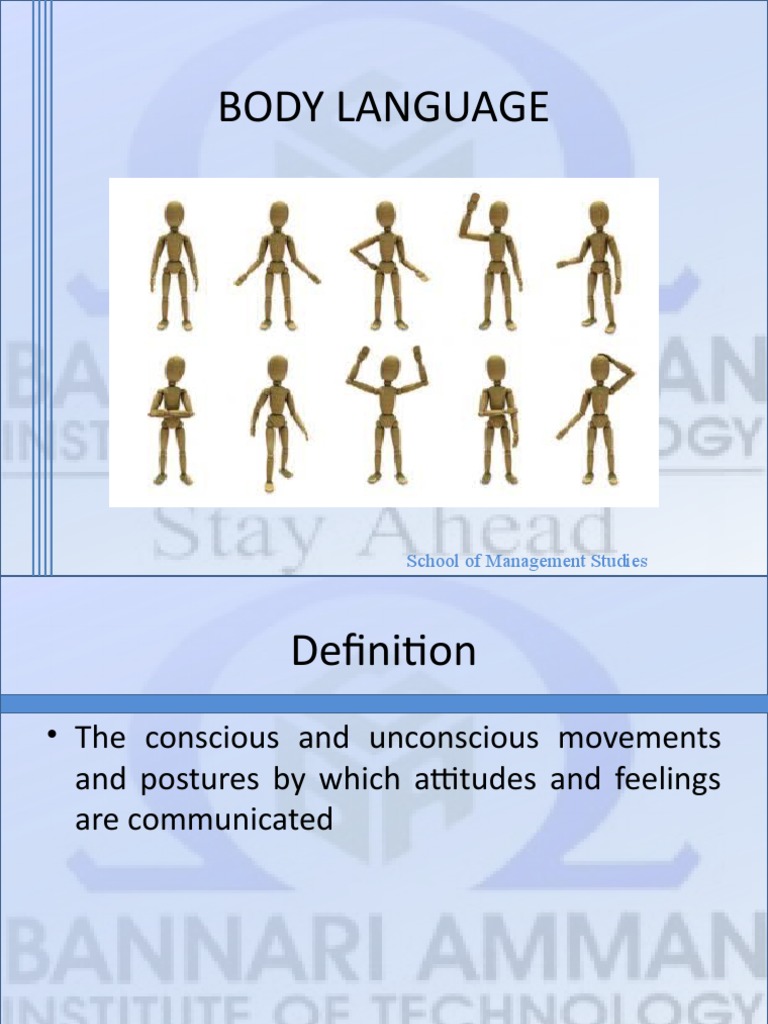 Body Language: School of Management Studies | PDF | Nonverbal ...