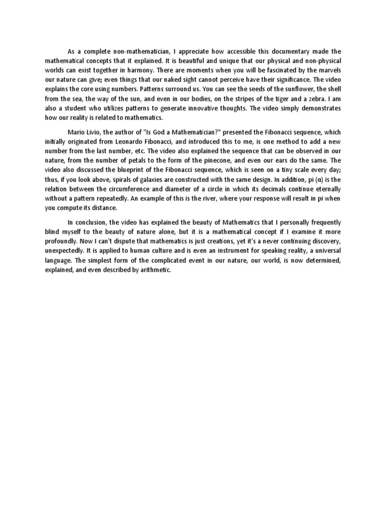 Decoding The Secrets Patterns In Nature Reflection Paper Pdf