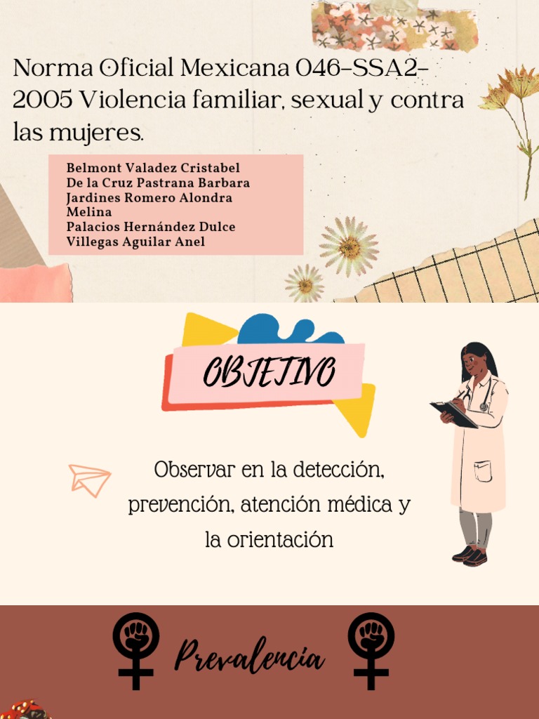 Norma Oficial Mexicana 046-SSA2-2005 Violencia Familiar, Sexual y Contra Las Mujeres. | PDF ...