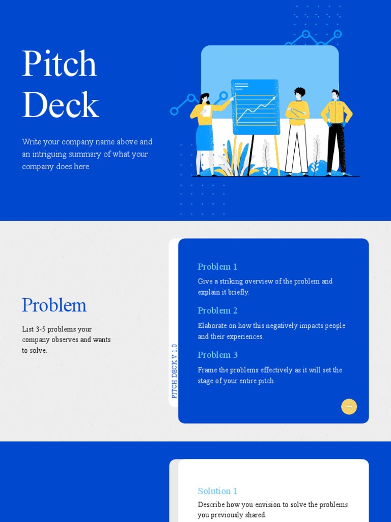 Blue and White Illustrative Technology Startup Pitch Deck Responsive ...
