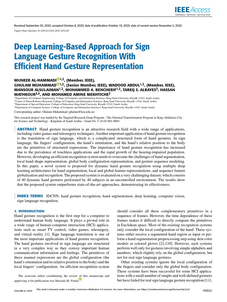 Deep Learning-Based Approach For Sign Language Gesture Recognition With Efficient Hand Gesture ...