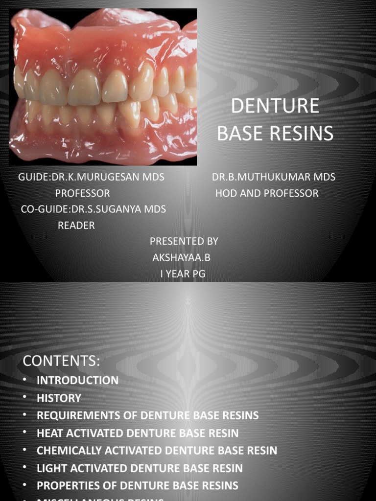 Denture Base Resins | PDF | Dentures | Polymers