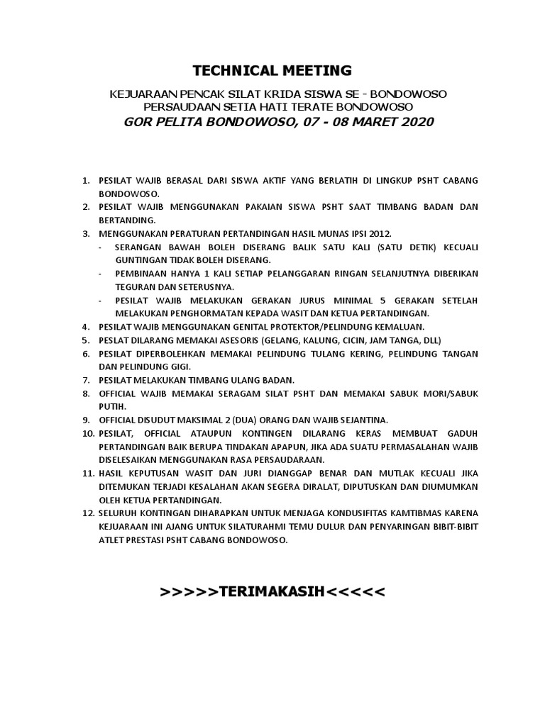 Teknikal Meeting | PDF