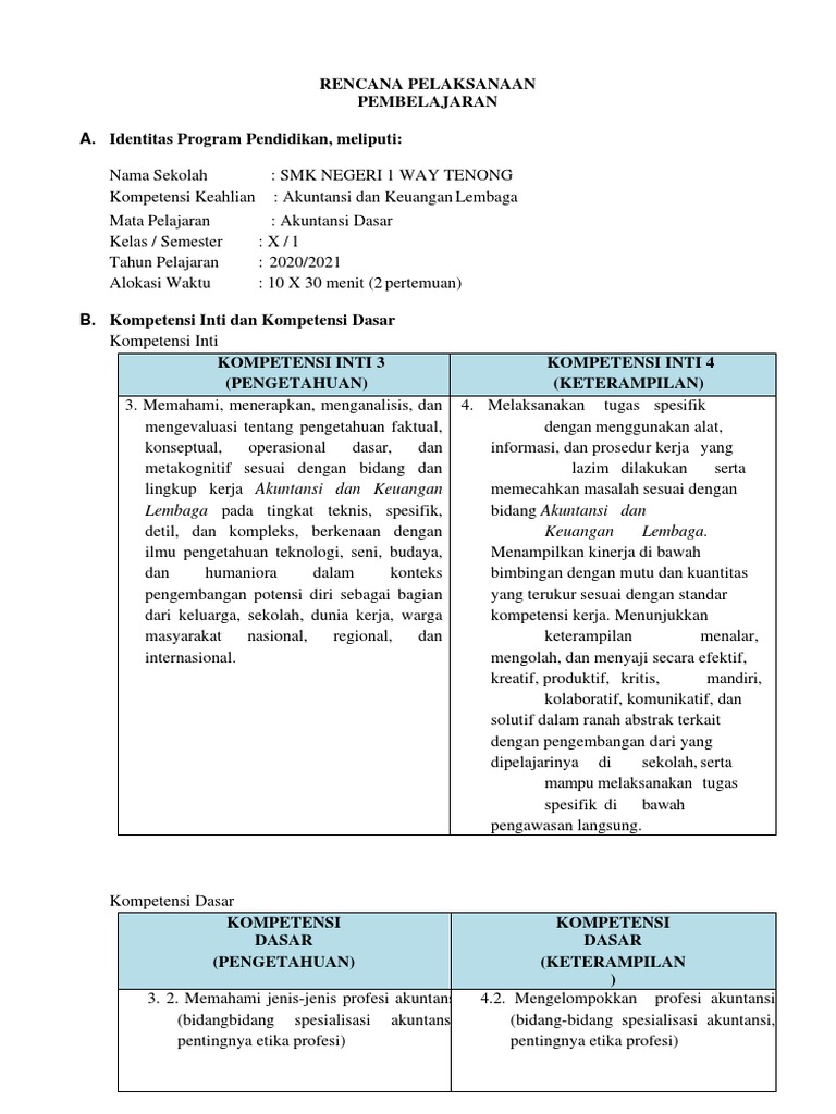 RPP Profesi Akuntansi | PDF