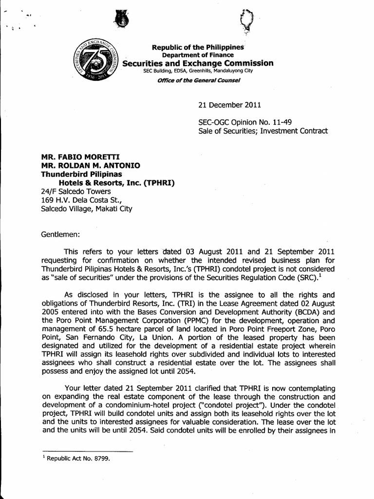 Securities and Exchange Commission: Republic of The Philippines | PDF ...