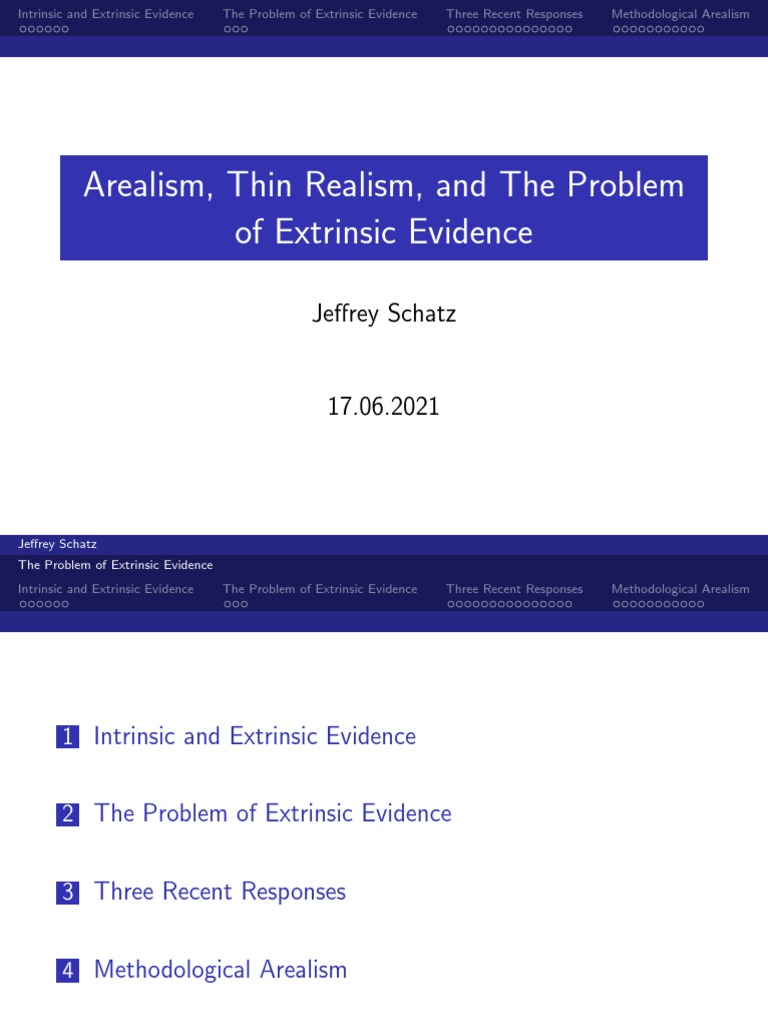 Extrinsic Evidence Talk Handout | PDF | Philosophical Realism | Mathematics
