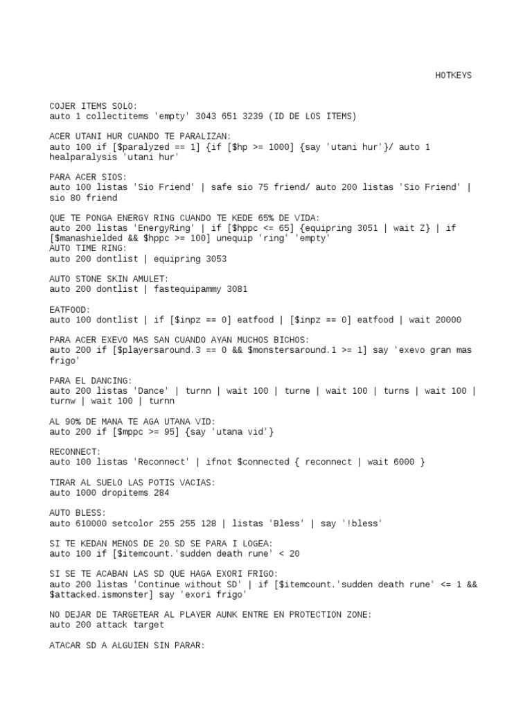 Hotkeys Elfbot | PDF