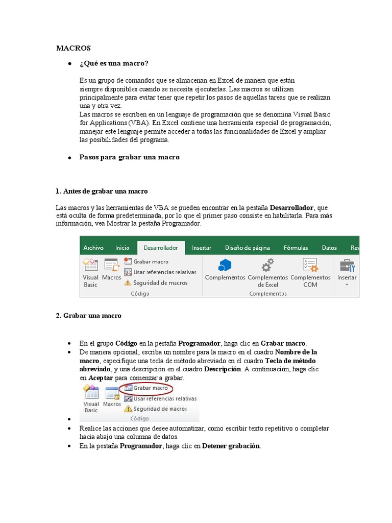 MACROS | PDF | Macro (informática) | Microsoft Excel